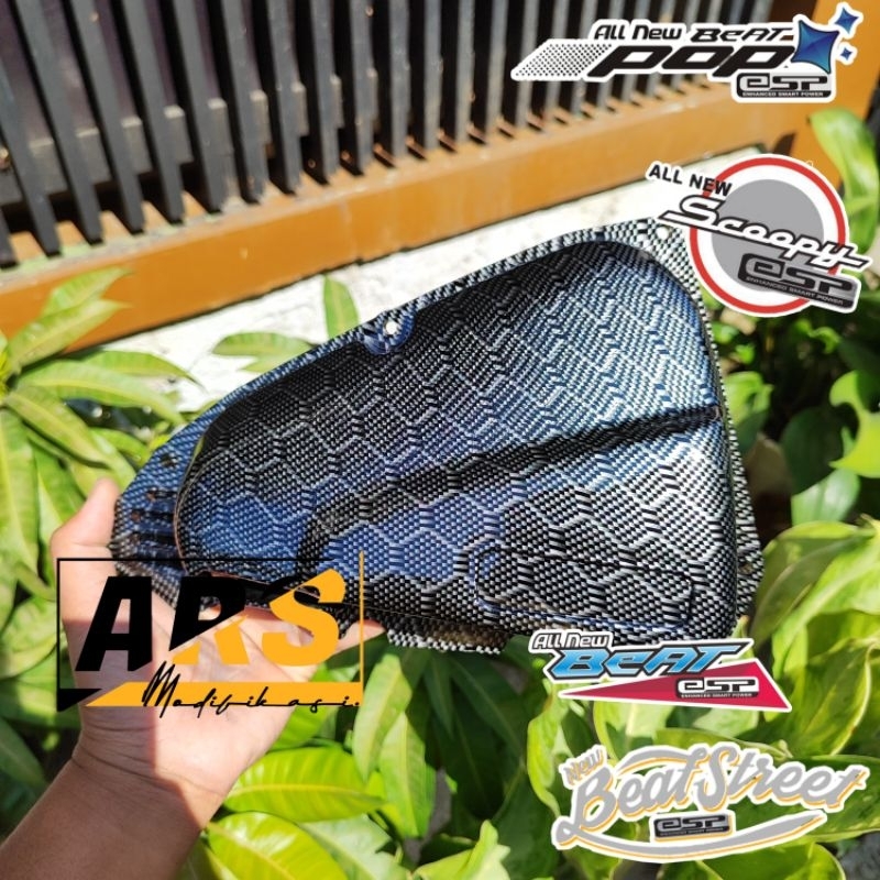 Jual Carbon Wtp motif Hexagonal tutup box filter Honda Beat Esp, Beat ...