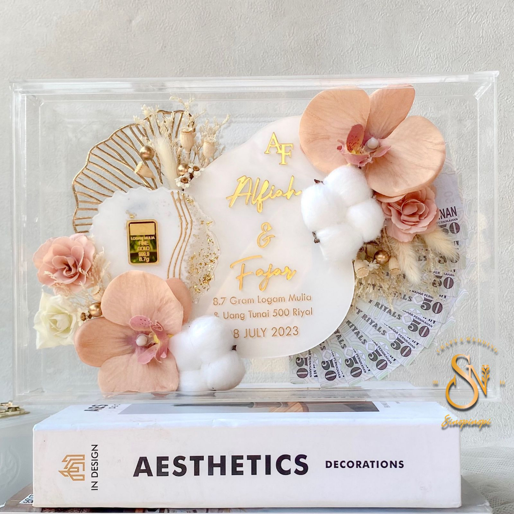 Jual MAHAR AGATHA GOLD MINI | BINGKAI AKRILIK RESIN 30x20cm| LAMARAN ...