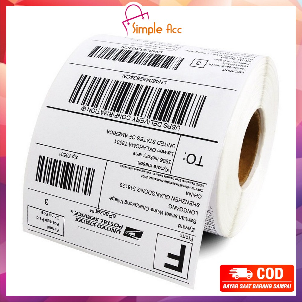 Jual DO-A72 Label Sticker Thermal 100x150 MM Isi 500 LEMBAR / Kertas ...