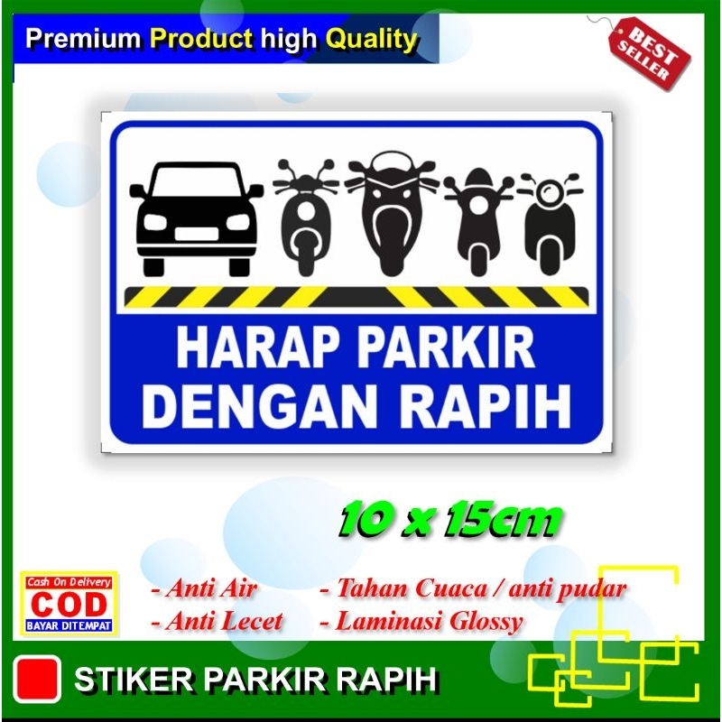 Jual Stiker harap parkir dengan rapih sticker ketertiban keamanan ...
