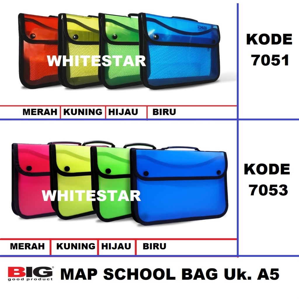 Jual tas map plastik 2 kancing / school bag big ukuran A5+ | Shopee ...