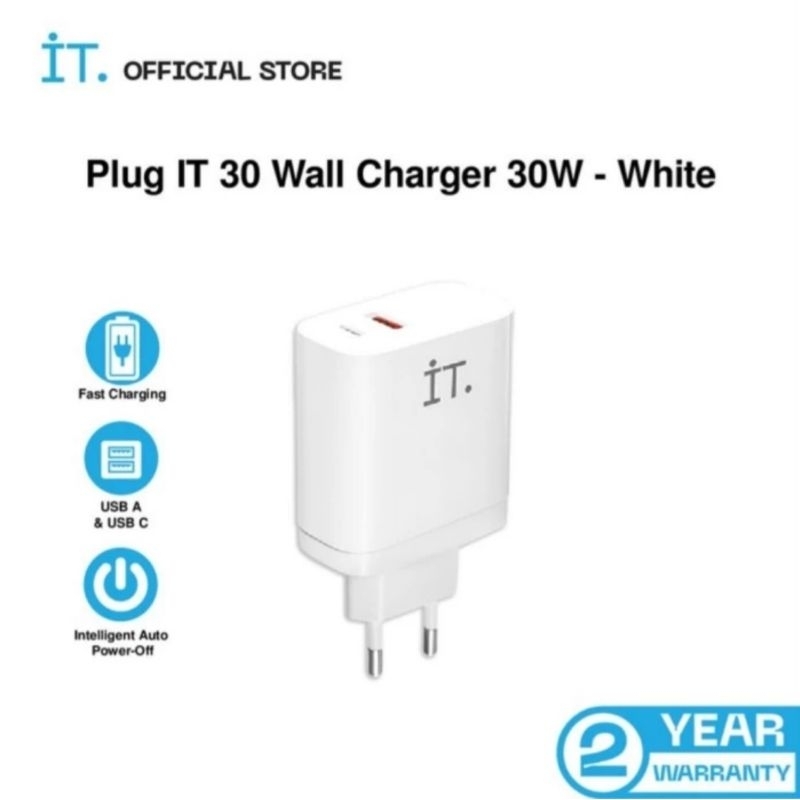 Jual iT Plug 30 w Wall Charger 30W USB Type C Kepala Charge Adapter ...