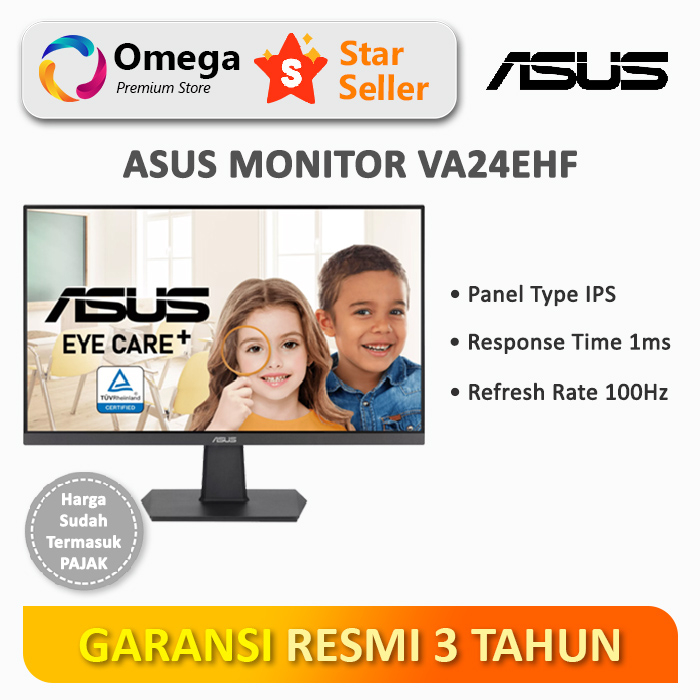 Jual Monitor Asus VA24EHF Eye Care 24" FHD IPS 100Hz HDMI Frameless ...
