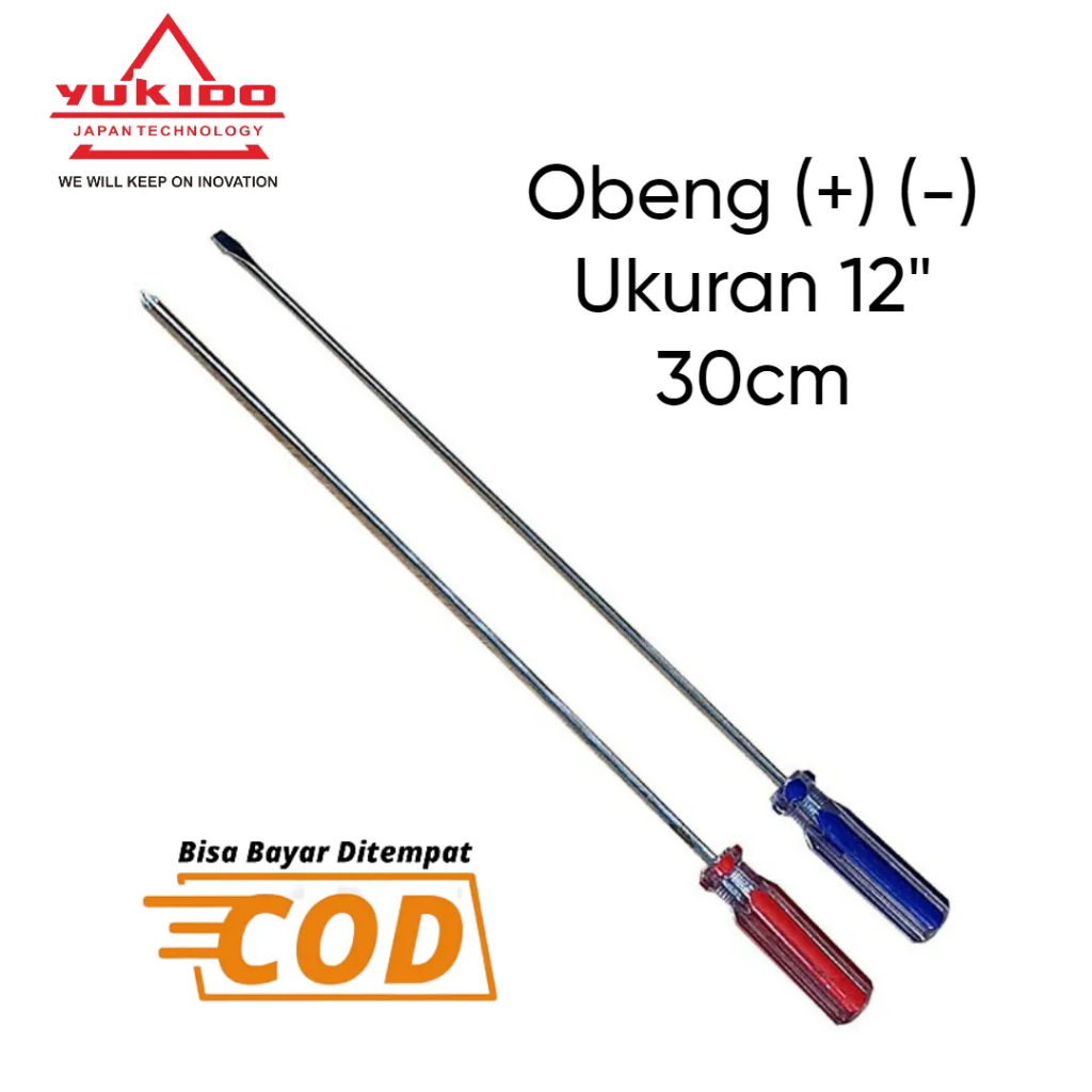 Jual Obeng Panjang Set 2 Pcs 12 Inch 300 mm x 5 mm Plus Minus 30 cm ...