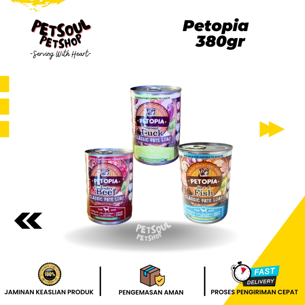 Jual Petopia Dogfood 380g Can Makanan Basah Anjing Petopia Kaleng ...