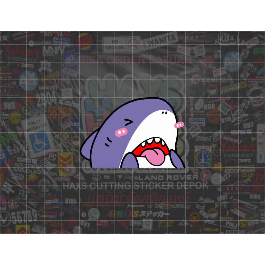 Jual Cutting Sticker Hiu Korea Ukuran 6 x 4 Cm Untuk Motor Mobil ...
