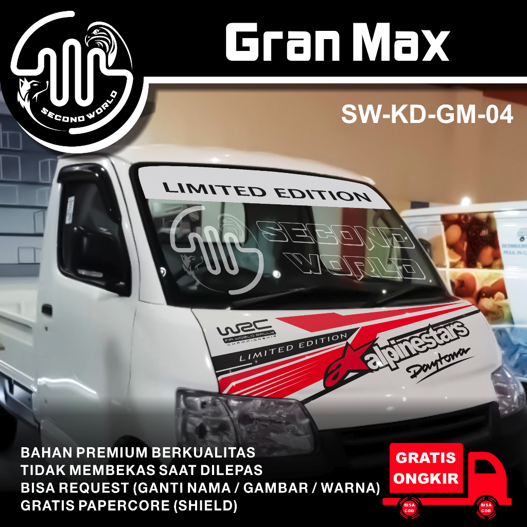 Jual Stiker Kabin Depan Gran Max | Decal Sticker Mobil Grandmax Racing ...