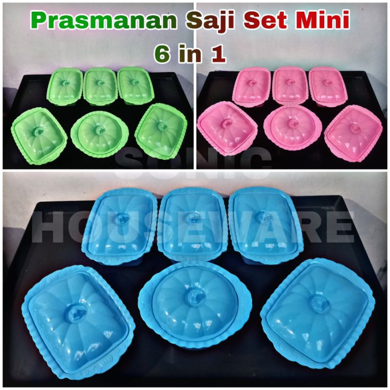 Jual 6 pcs Basi Prasmanan Saji Set Mini Labu 6 in 1 Tempat Wadah ...