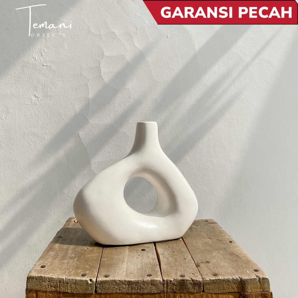Jual Temani Objects - Elio Vase / Vase Bunga Putih Cantik/ Dekorasi ...