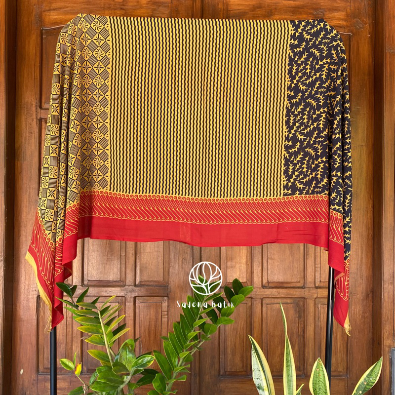 Jual Kain Batik Paris Handprint Motif Tiga Dimensi Warna Kuning Kunyit ...