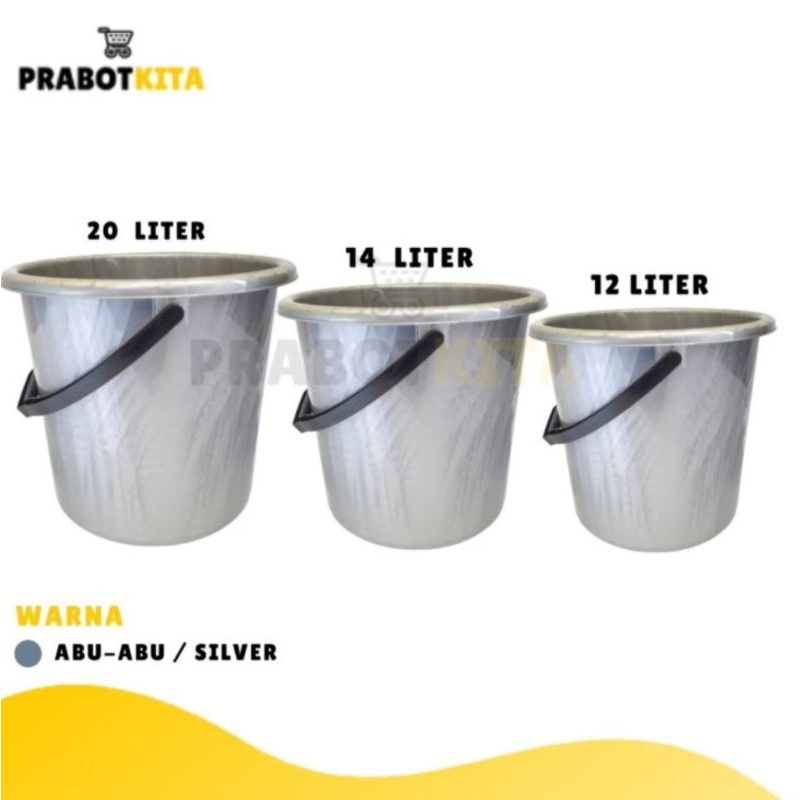 Jual Ember Timba Plastik Silver Uk 12L 14L 20L Cangkingan | Shopee Indonesia