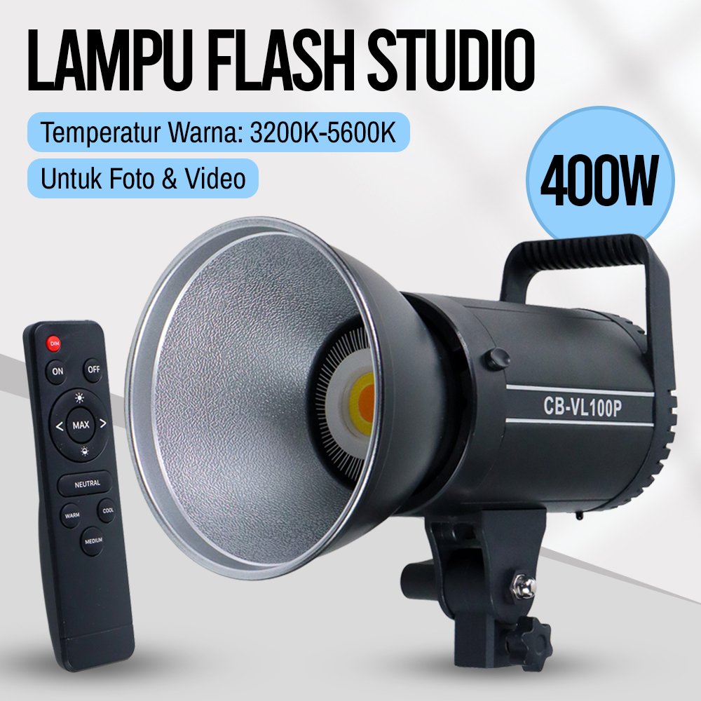Jual Lampu Flash Studio Video Photography Light 2 in 1 Color 400W - CB-VL100P - Black | Shopee ...