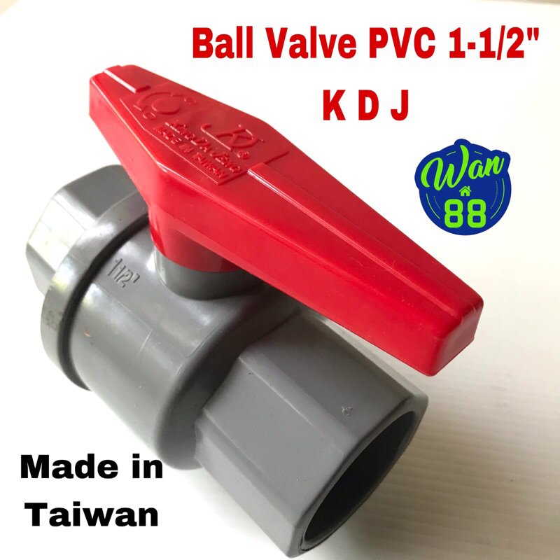 Jual Ball Valve PVC 1-1/2” inch KDJ Made in Taiwan | Shopee Indonesia