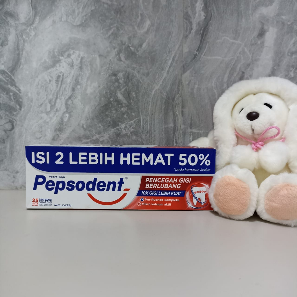 Jual Pasta gigi pepsodent pencegah gigi berlubang 2x225gr (Expired 2026 ...