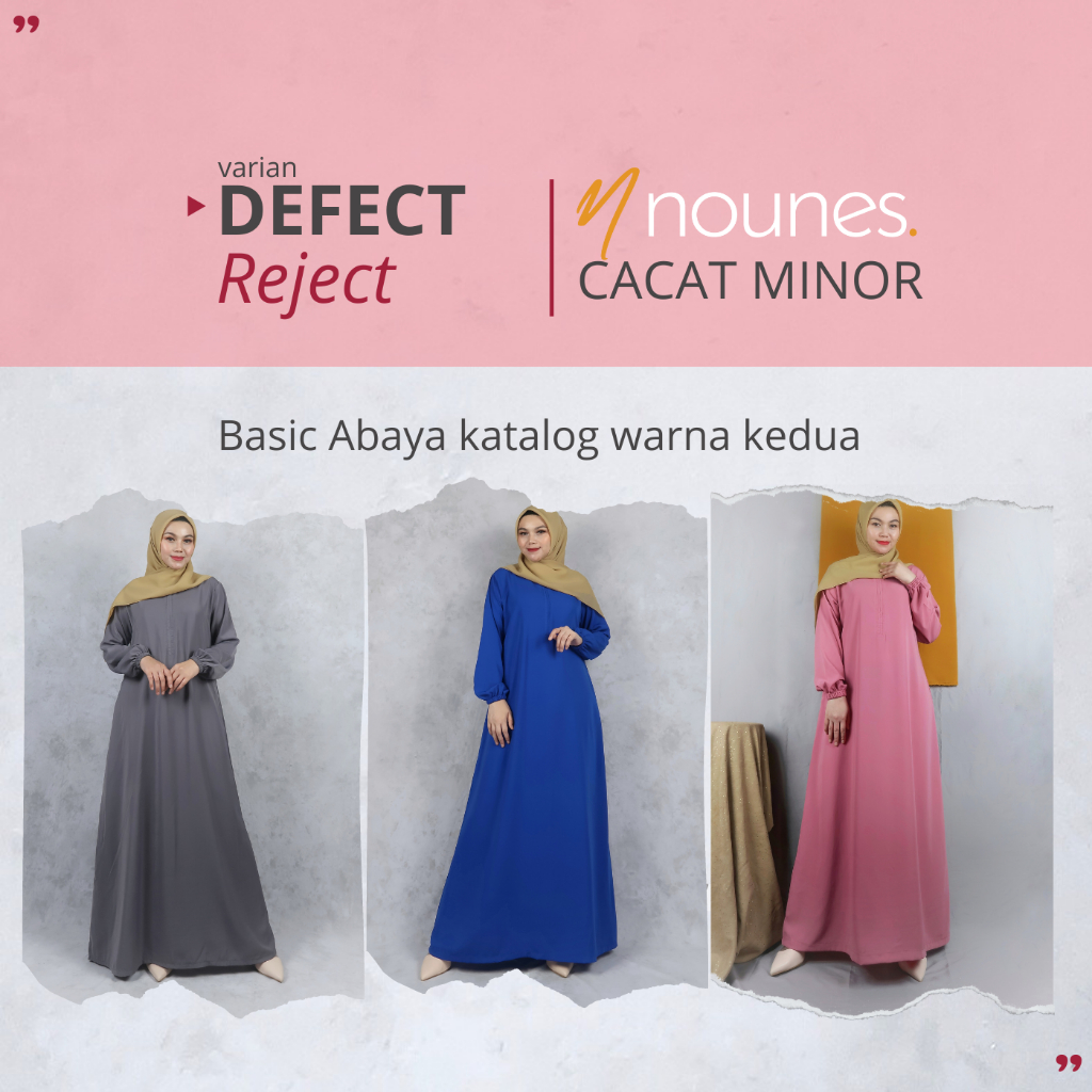 Jual DEFECT Basic Abaya Dress Reject Katalog warna ke 2 Sedikit Cacat Minor | Shopee Indonesia