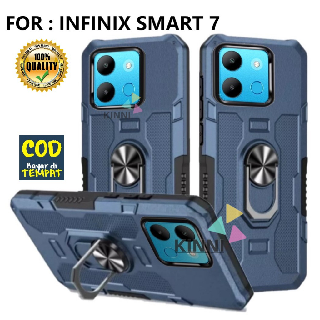 Jual Casing Infinix Smart 7 Armor Ring Robot Case Kickstand Hybrid/Ring ...