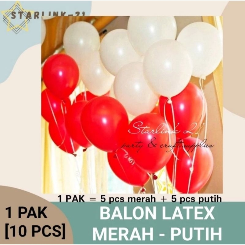 Jual [10 PCS] BALON MERAH PUTIH | Balon Dekor Dirgahayu HUT RI | Shopee ...