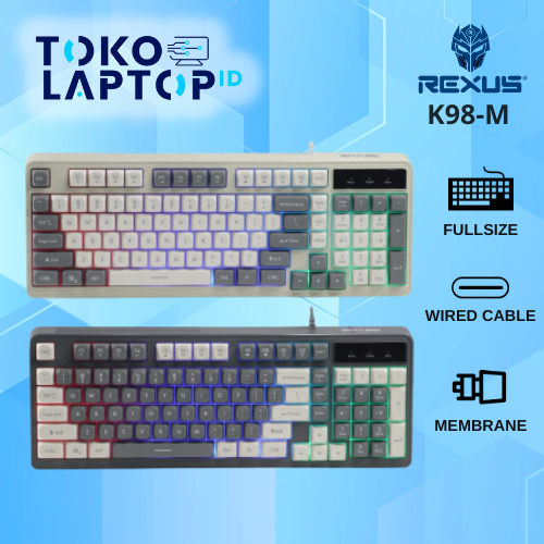 Jual Rexus K98M / K98-M Fullsize Wired Gaming Keyboard Two Tone Color | Shopee Indonesia