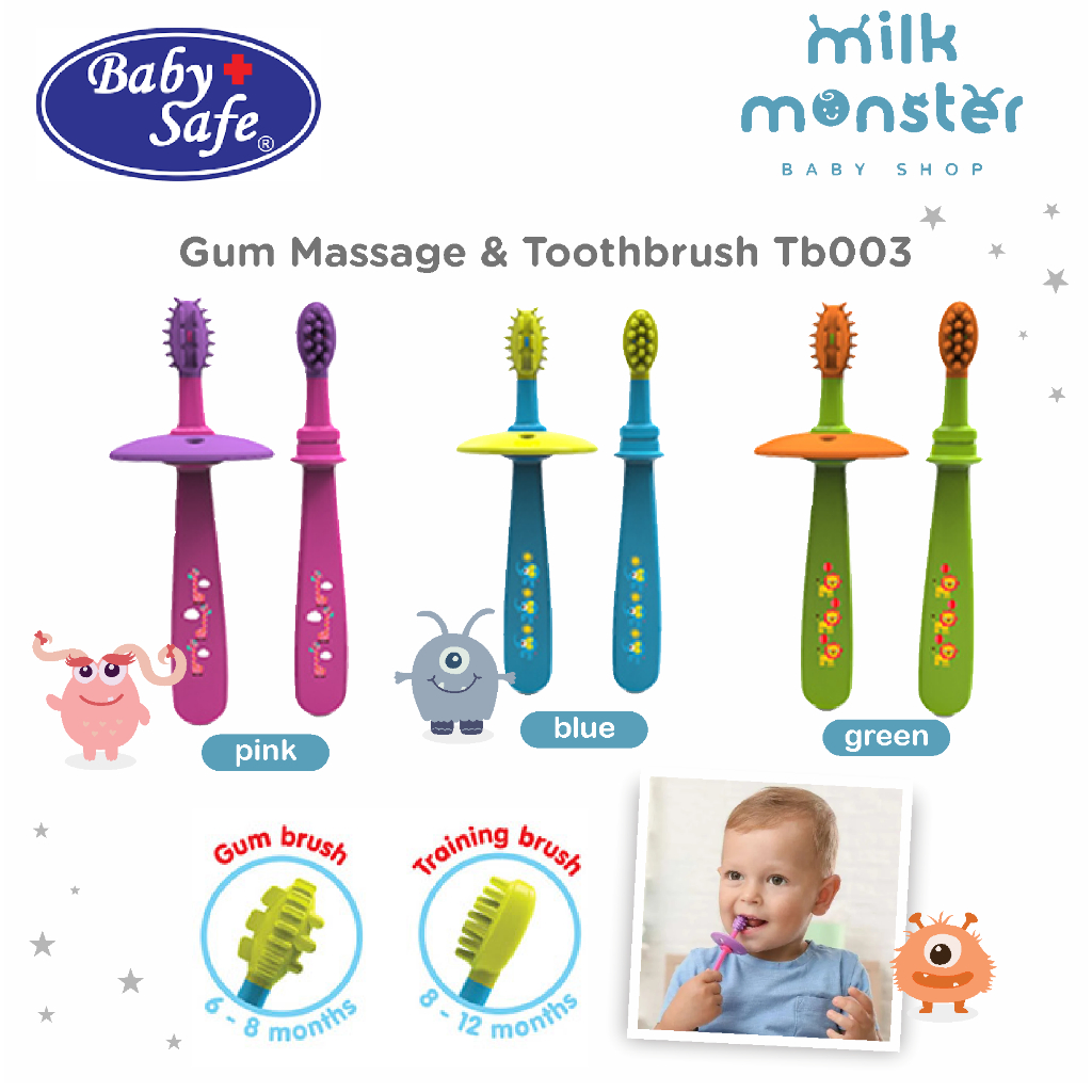 Jual Baby Safe TB003 Gum Massage & Toothbrush / Sikat gigi bayi | Shopee Indonesia