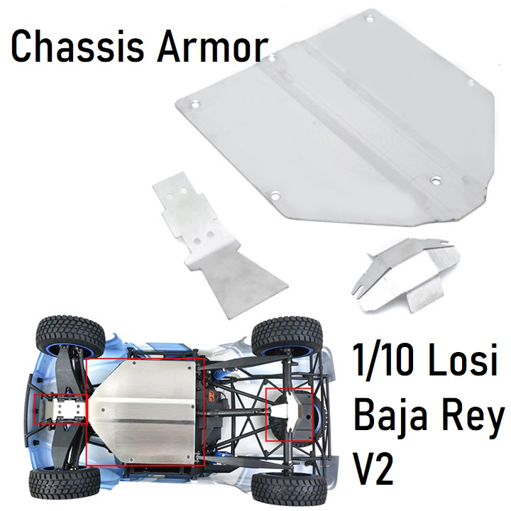 Jual Losi Baja Rey V2 Chassis Armor Guard Protector Metal Skid Plate 1/ ...
