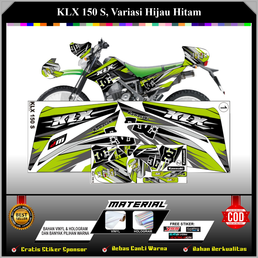 Jual Stiker Striping Variasi Yamaha KLX DC Series Striping Hologram ...