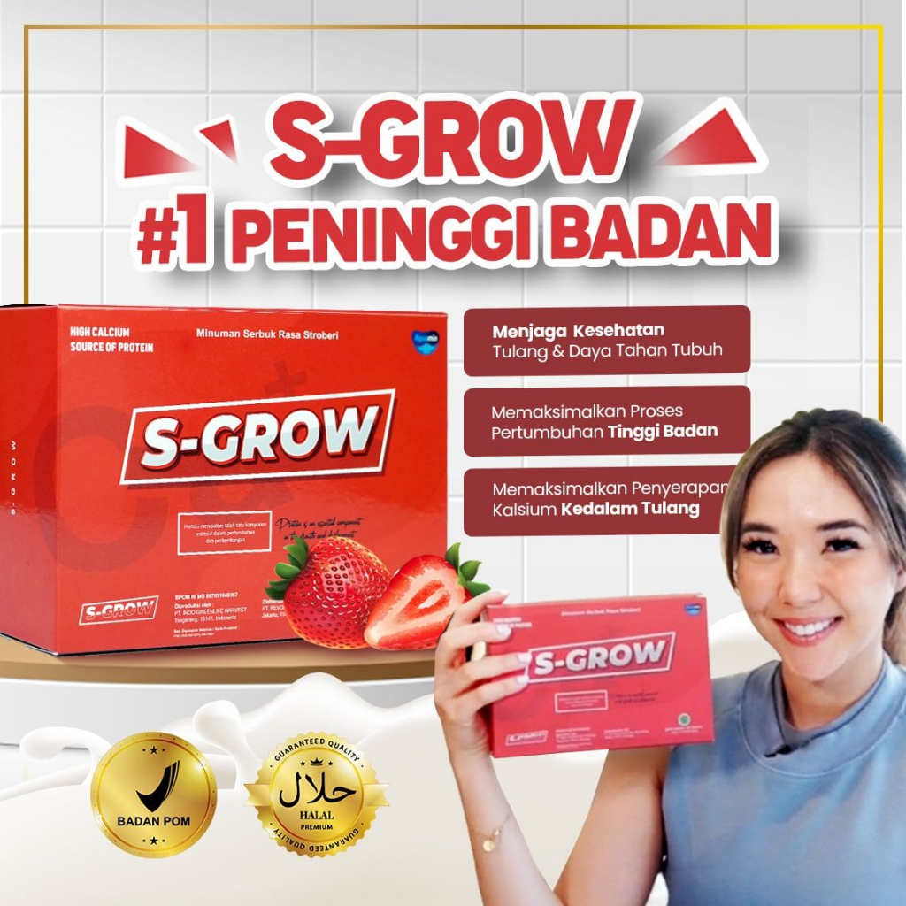 Jual (BEST SELLER) S-GROW SUSU PENINGGI BADATERBAIK (isi 5 sachet) 100% ...