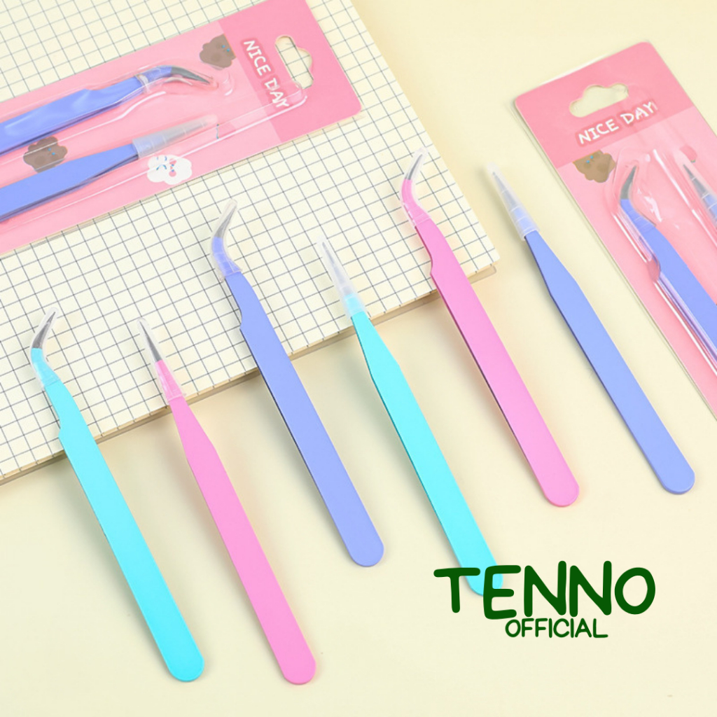 Jual TENNO Tweezer Penjepit Sticker Alat Capit Stiker Lurus Lengkung ...
