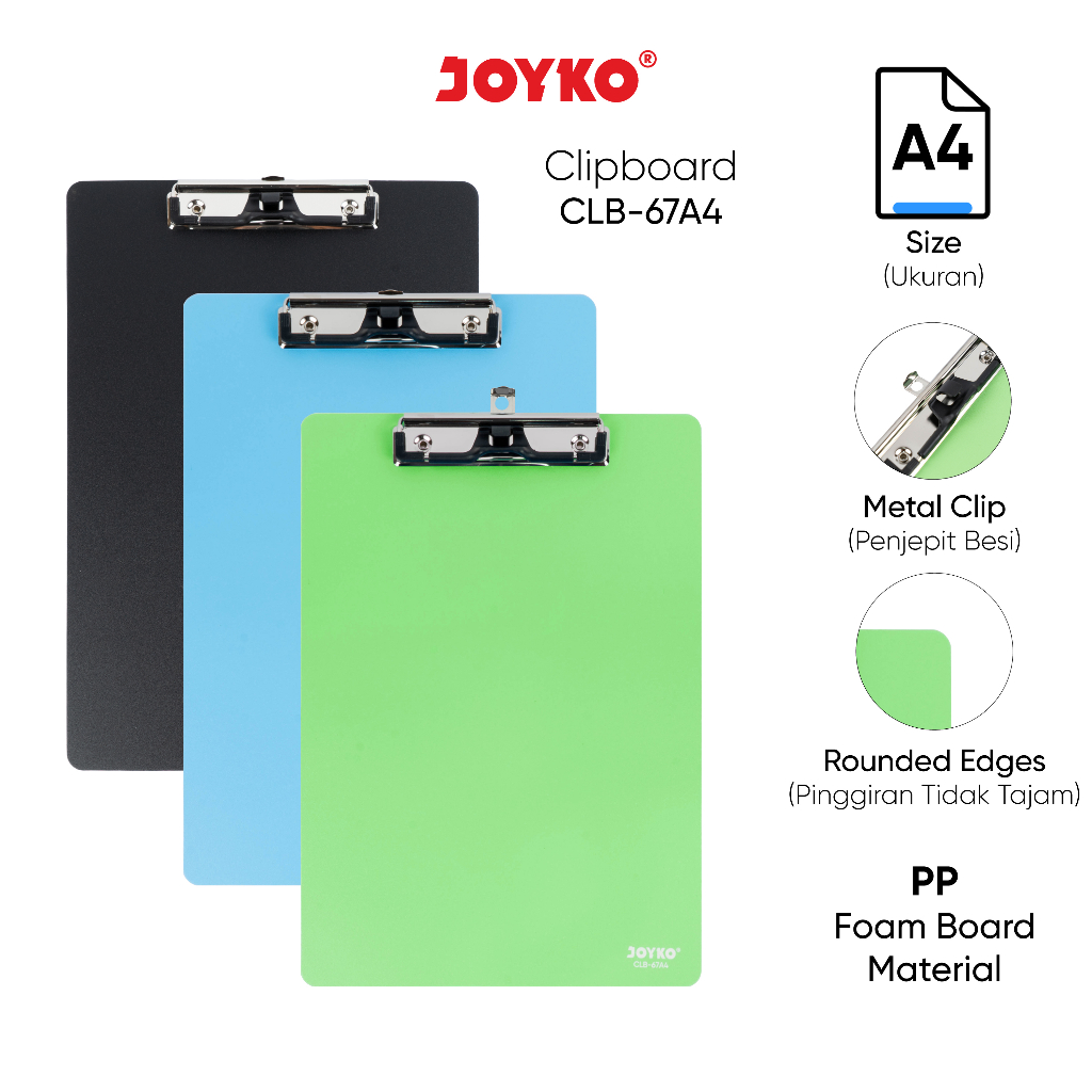 Jual Joyko Clipboard A4 F4 / Papan Jalan Alas Ujian FOAM BOARD Joyko ...