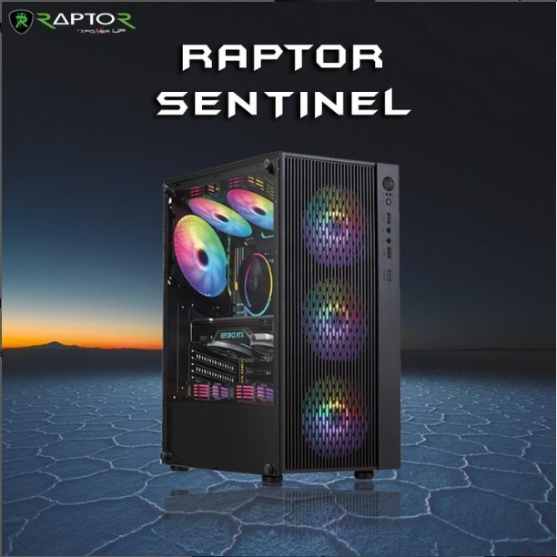 Jual Casing Raptor Power UP Sentinel + 3 Fan RGB | Shopee Indonesia