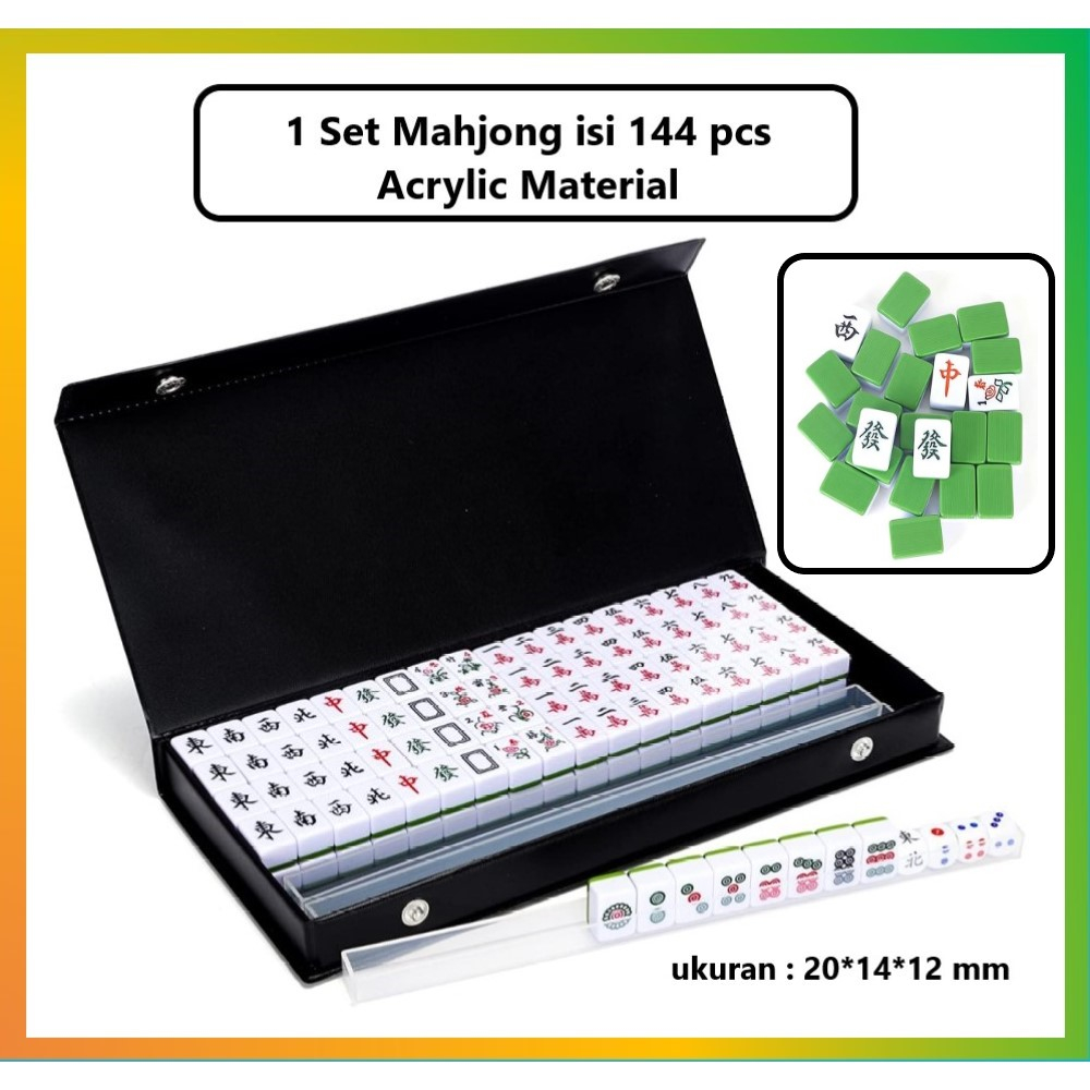 Jual Batu Mahjong Mahyong Pro Acrylic Material + U-shaped ruler Board ...