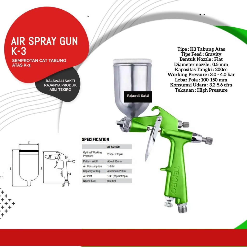 Jual Tekiro Semprotan Cat (Air Spray Gun) K-3 | Shopee Indonesia