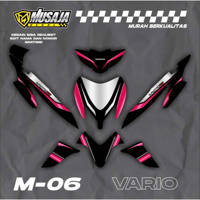 Jual decal vario 110 old karbu hitam silver mangeta keren fullbody ...
