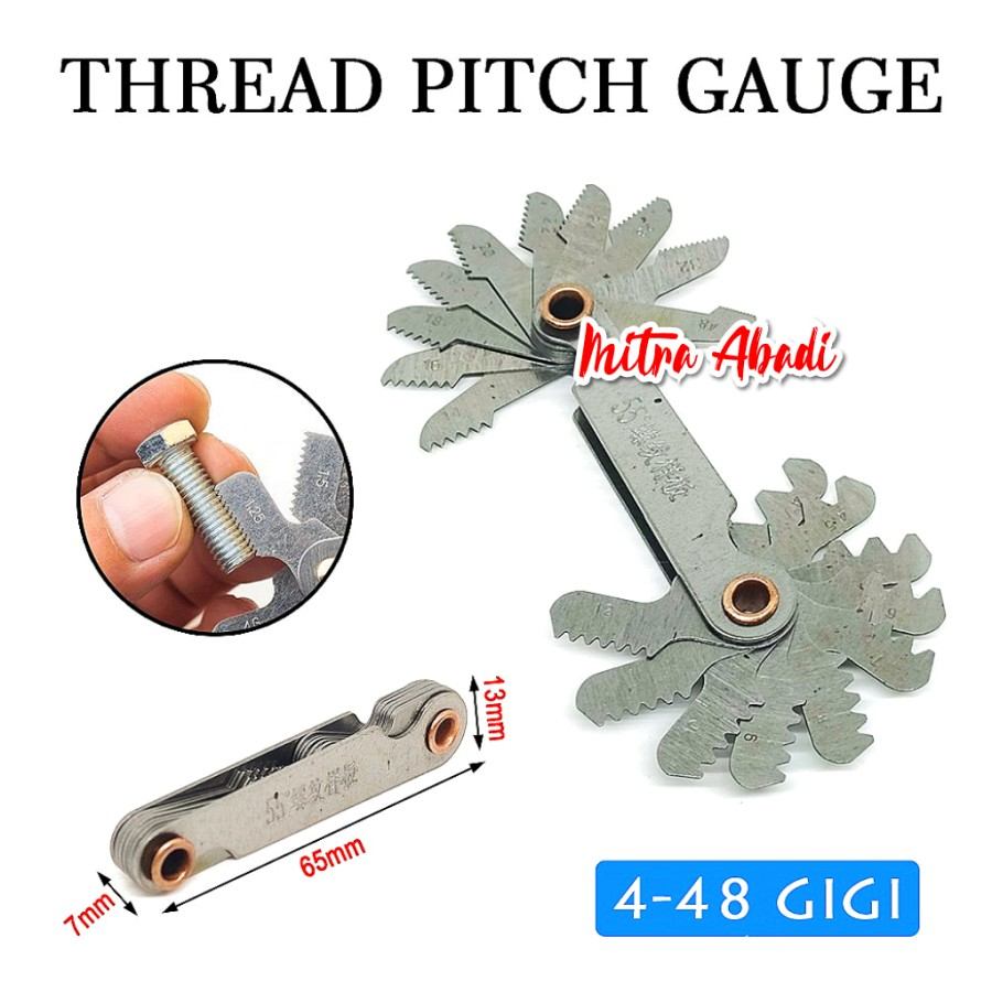 Jual Screw Thread Pitch Gauge Alat Ukur Ulir Drat Baut | Shopee Indonesia