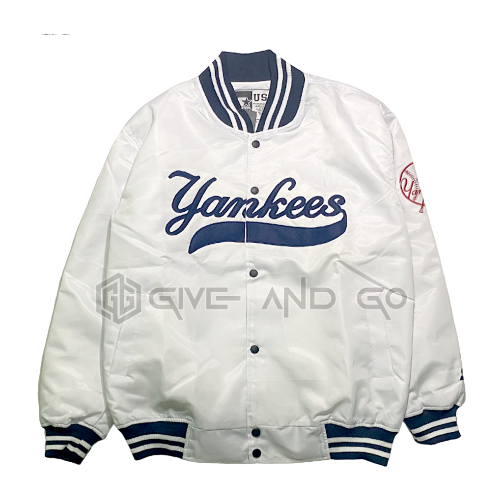 Jual JUMPSHOT Jaket Bomber Varsity Putih Full Bordir Pria Wanita Keren ...