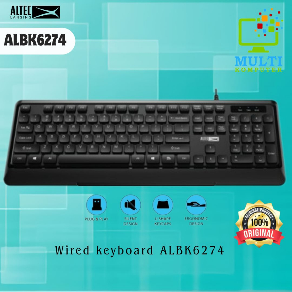Jual Keyboard Wired Altec Lansing ALBK6274 Silent Design | Shopee Indonesia