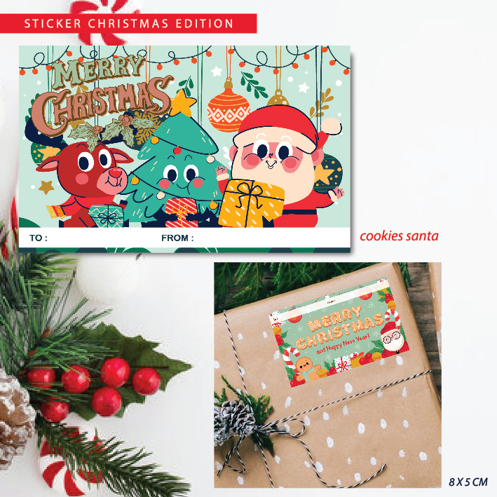 Jual STICKER MERRY CHRISTMAS STIKER UCAPAN NATAL LABEL TEMPELAN BOX ...