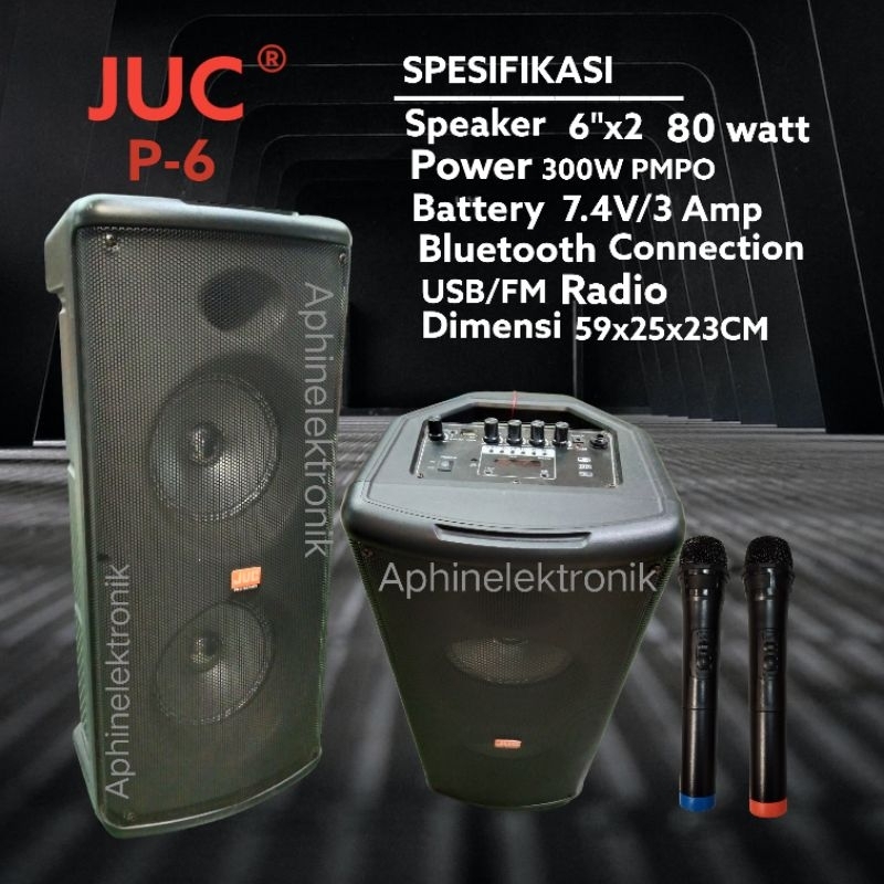 Jual Speaker Aktif Portable JUC 6 inch Double Speaker Karaoke JUC P6 | Shopee Indonesia