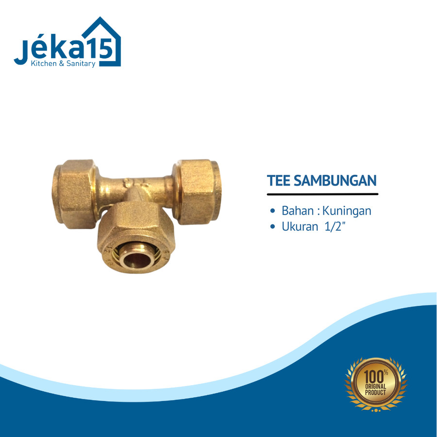 Jual Tee Sambungan Tee Kuningan 1 2 Fitting Pipa Air Panas Shopee