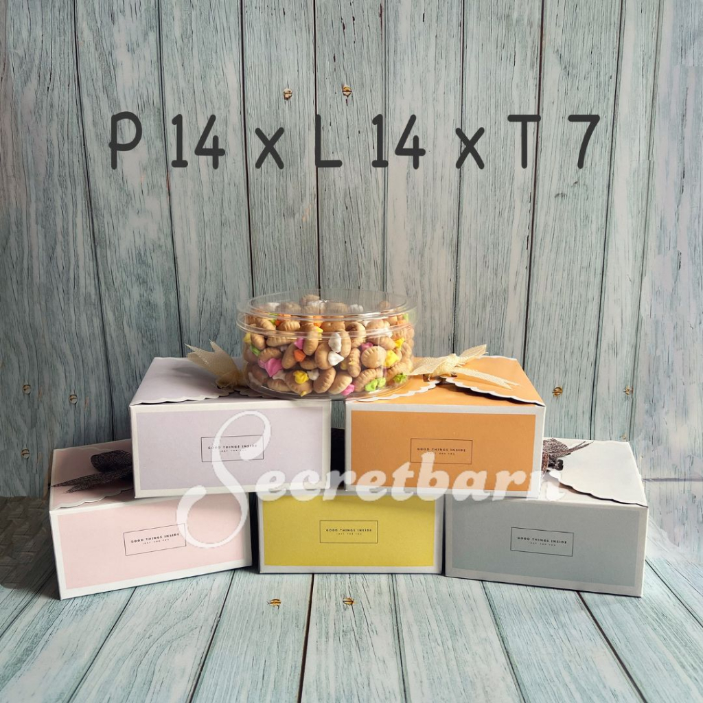 Jual Gift Box ukuran 14x14 PENDEK Kotak Kue Pastel Box Cake Roti Kering ...