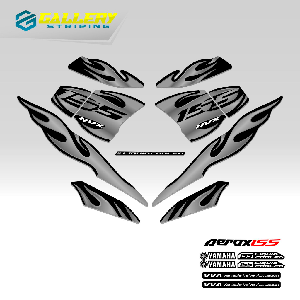 Jual Striping Aerox 155 New Connected V3 A05 Motif Api Tribal Fire ...
