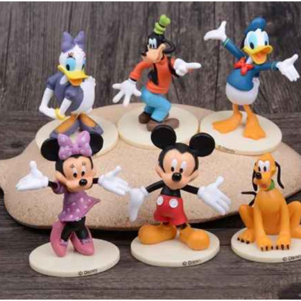 Jual Action Figure Donald Duck Mickey Goofy set Cake Topper Mainan ...