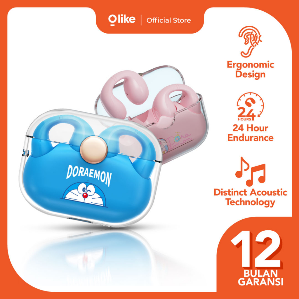 Jual HEADSET TWS OLIKE RAU0764 DORAEMON EARPHONE BLUETOOTH EARBUDS OPEN ...