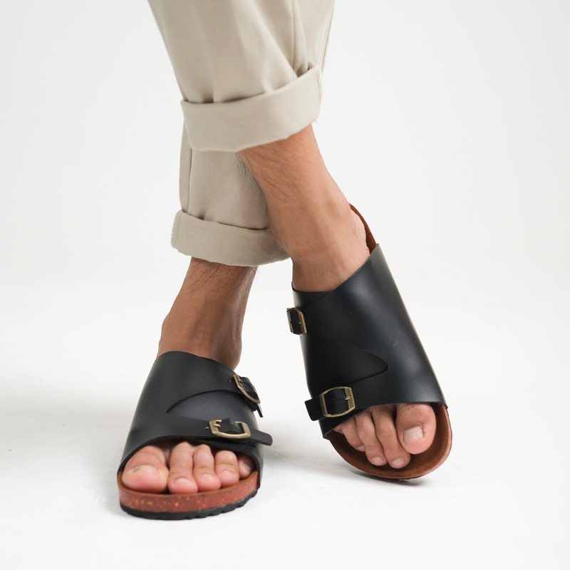 Jual Leather Sandals - Sandal Kulit Viory - SDK003 | Shopee Indonesia