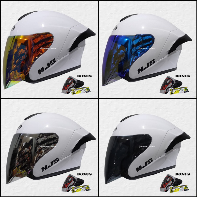 Jual Helm Half Face NJS Kairoz White Paket Ganteng SNI Original 100% ...