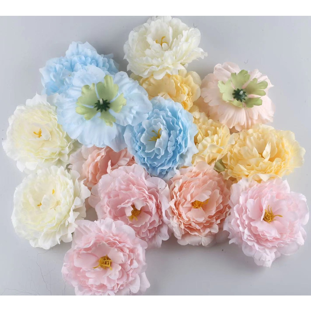 Jual Kepala Bunga - Peony 12 cm Artificial Flower Kain Besar Jumbo Peoni Rose Mawar Mekar ...