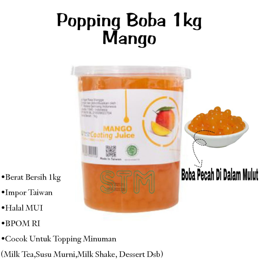 Jual Popping boba mango Premium/Coating Juice Mangga Impor Kualitas dan ...