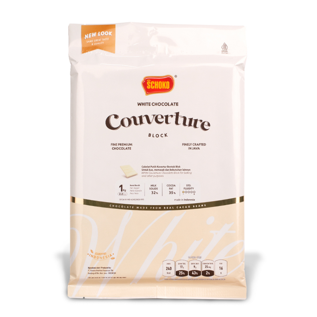 Jual SCHOKO White Chocolate Couverture Block - 1 Kg / Coklat Kovertur ...