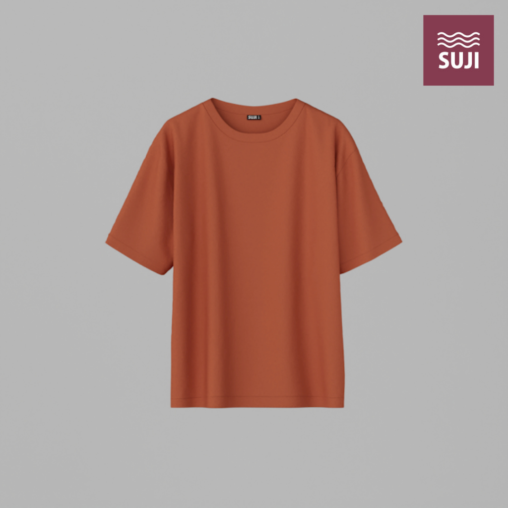 Jual SUJI LAB Kaos Polos T-Shirt Oversize Oversized Pria Merah Bata ...