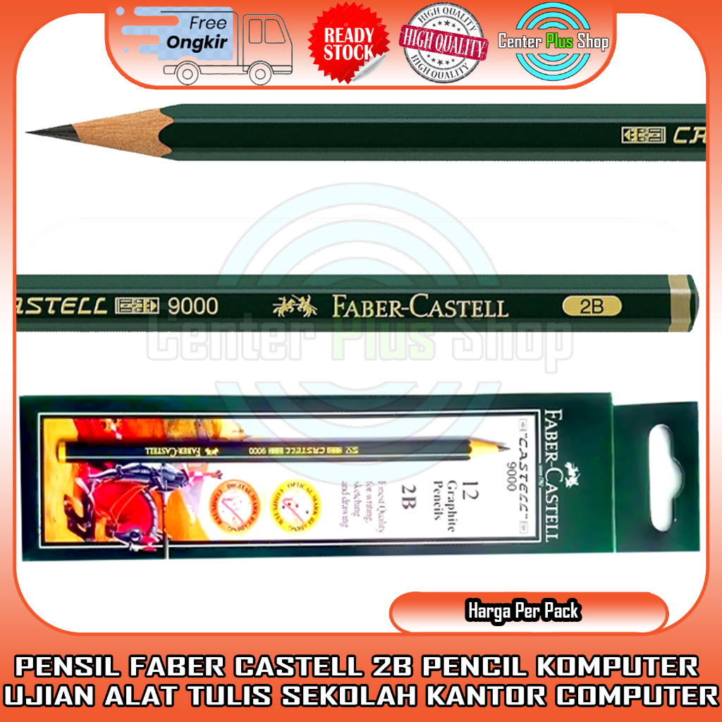 Jual PENSIL FABER CASTELL 2B 12 PCS 1 PAK PENCIL KOMPUTER UJIAN KAYU ...