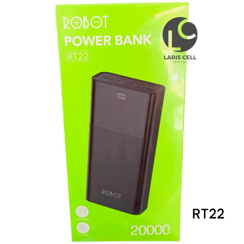 Jual Powerbank Robot Rt22 20.000 mAh Dual port original | Shopee Indonesia